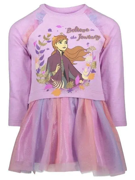 Disney Long Sleeve Tulle Dress - Princess Anna Pink Pink