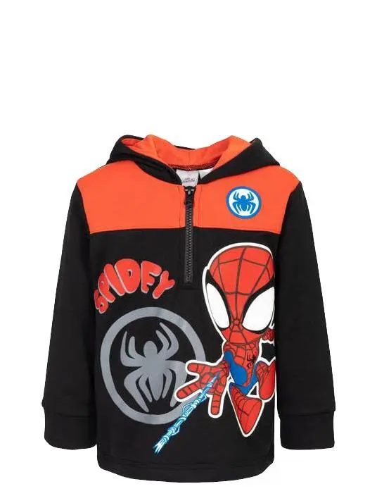 MARVEL Spidey And His Amazing Friends Half-zip Hoodie - Spider-man Black