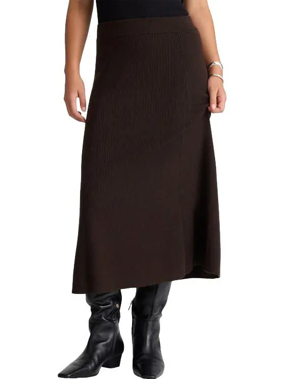 Madewell Merino Wool Blend Maxi Skirt - Molasses