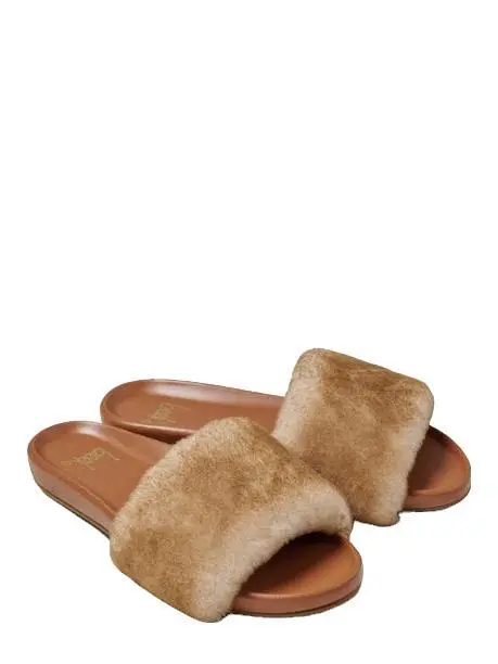 Beek Gallito Más Genuine Shearling Slide Sandal - Honey/tan