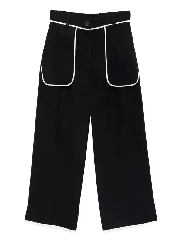 Soh Contrasting-trim Trousers - Blue