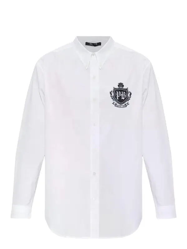 Balmain Emblem Buttoned Shirt - White