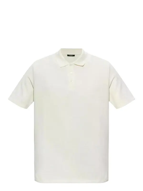 Balmain Emblem Buttoned Polo Shirt - Neutrals