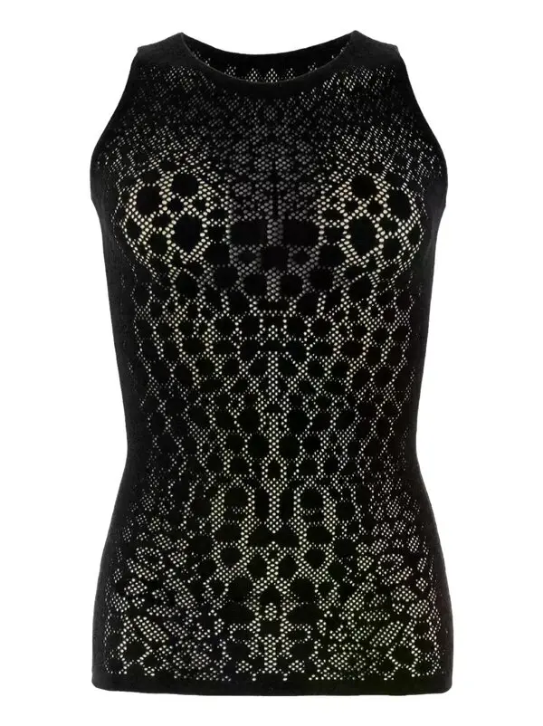 Wolford Net-pattern Sleeveless Top - Black
