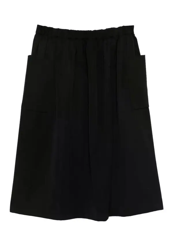 Comme Des Garçons Wool Midi Skirt - Black