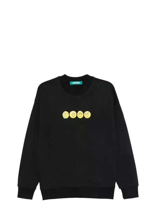 BARROW Graphic-print Crew-neck Sweatshirt - Black