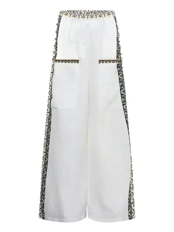Camilla Temples Of Dendara Wide-leg Trousers - White