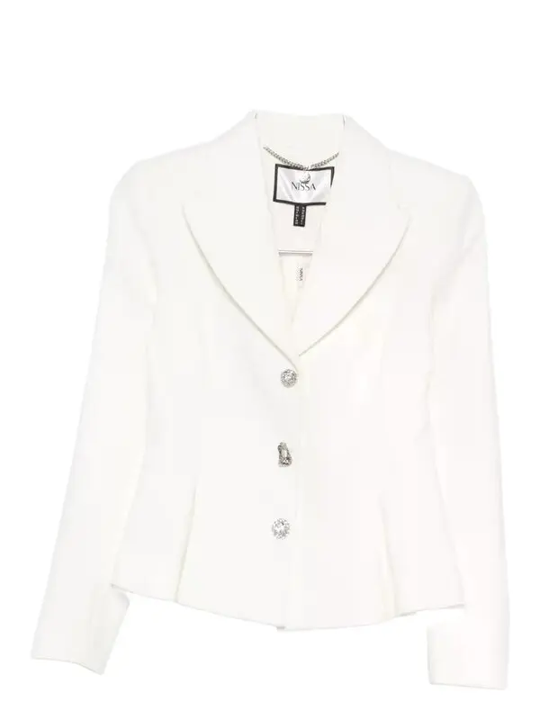 NISSA Crystal-embellished Blazer - White