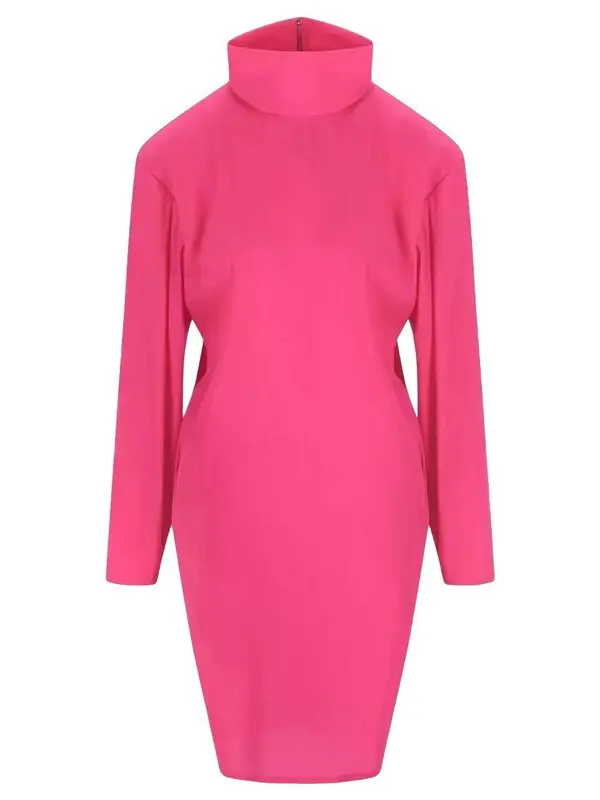 Saint Laurent High-neck Midi Dress - Pink