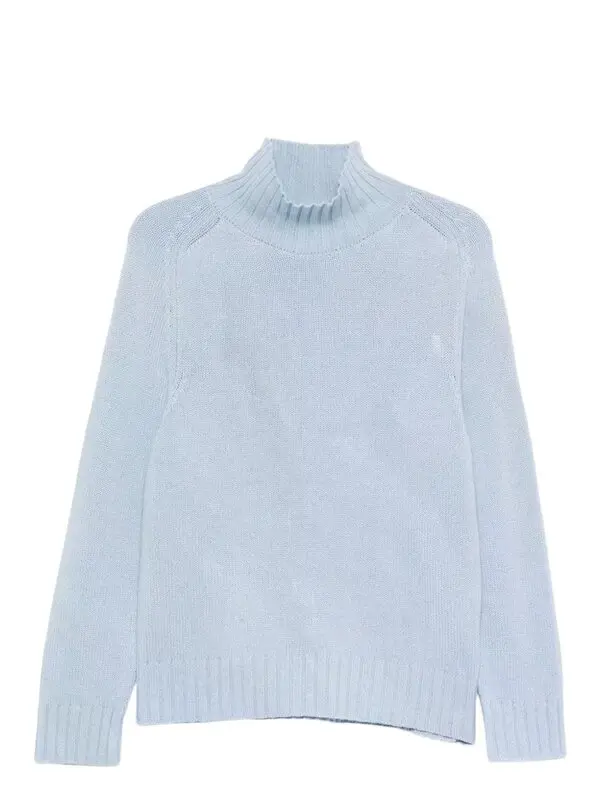 PUROTATTO High-neck Ribbed Sweater - Blue