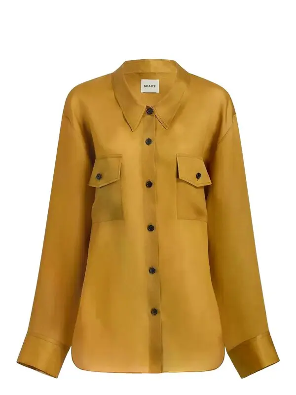 Khaite Matteo Organza Button-up Shirt - Yellow