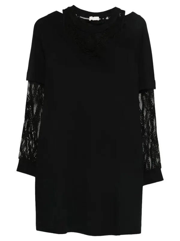 Liu Jo Laced Knitted Dress - Black
