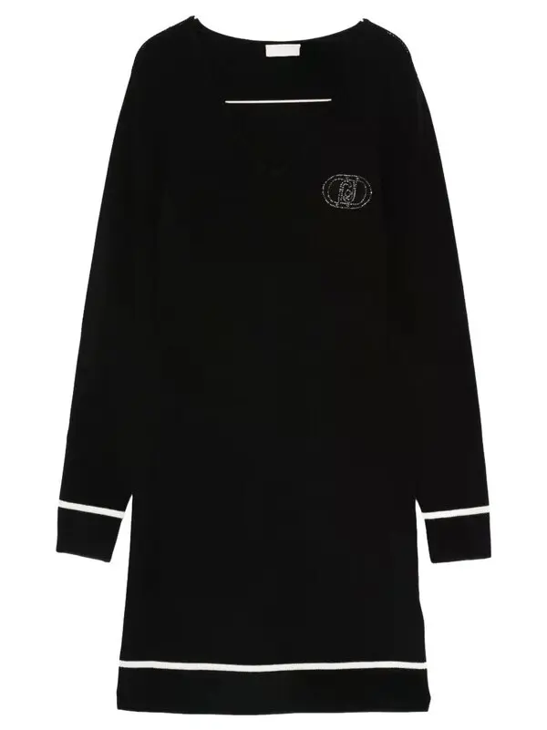 Liu Jo V-neck Logo-embellished Dress - Black