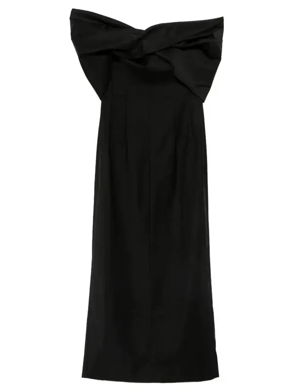 Tove Perrine Bow-detail Midi Dress - Black