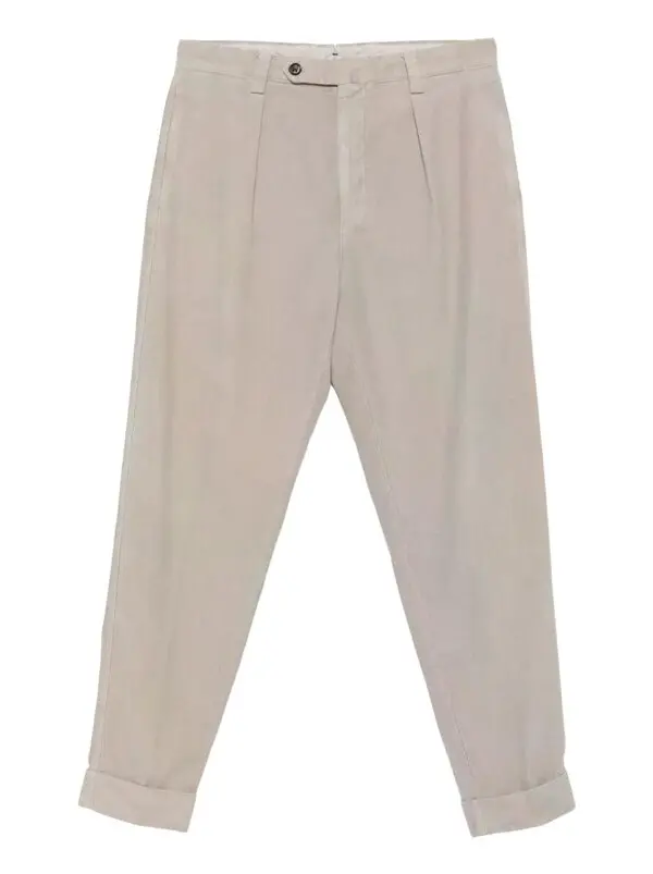 BERWICH Pleated Turn-up Chino Trousers - Neutrals