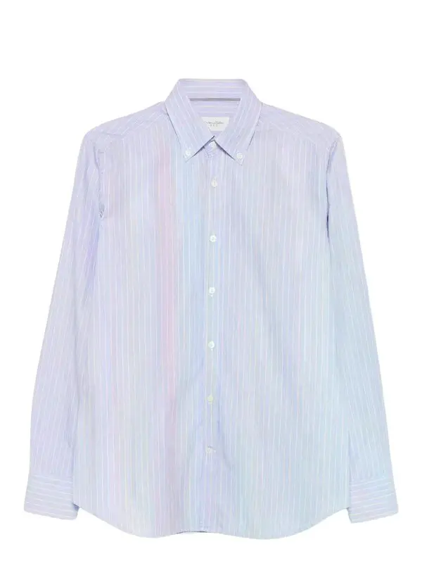 TINTORIA MATTEI 954 Striped Long-sleeve Shirt - Blue