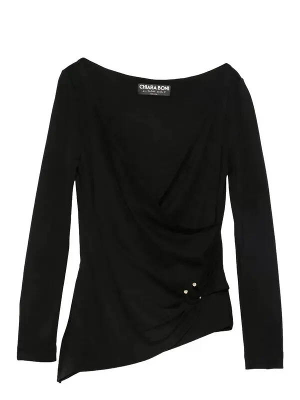 Chiara Boni La Petite Robe Asymmetric Blouse - Black