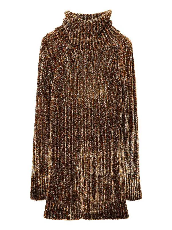 Dries Van Noten Chenille Turtleneck Sweater - Brown