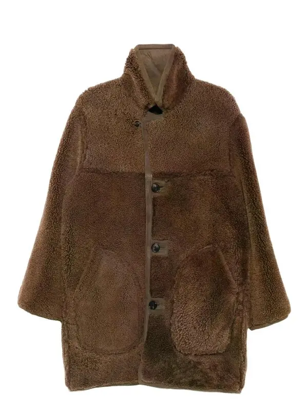 BODE Reversible Shearling Coat - Brown