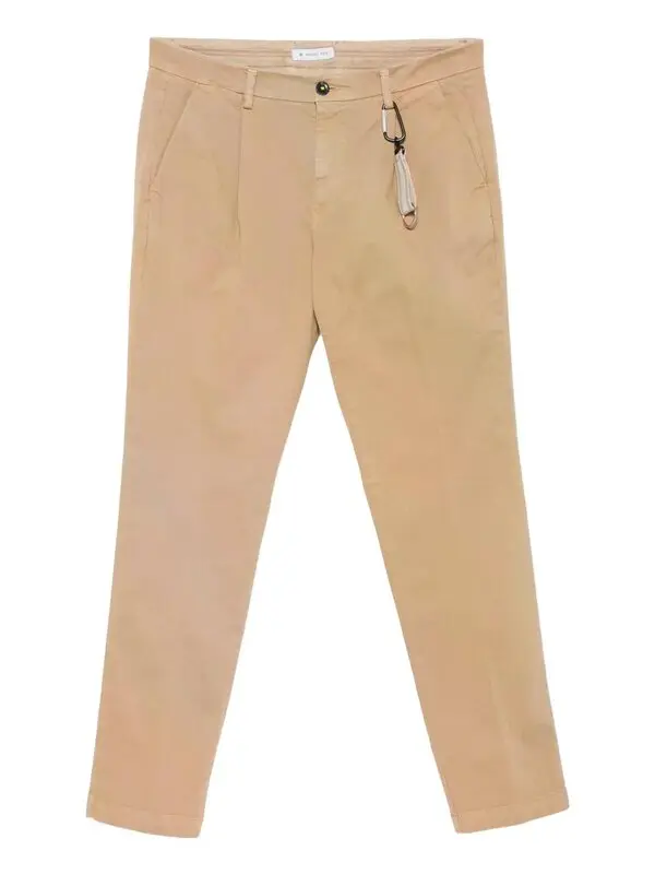 MANUEL RITZ Pleated Twill Chino Trousers - Neutrals