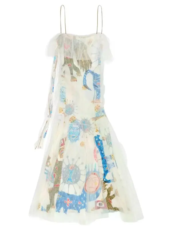 Bimba Y Lola Ruffled Mask Dress - White