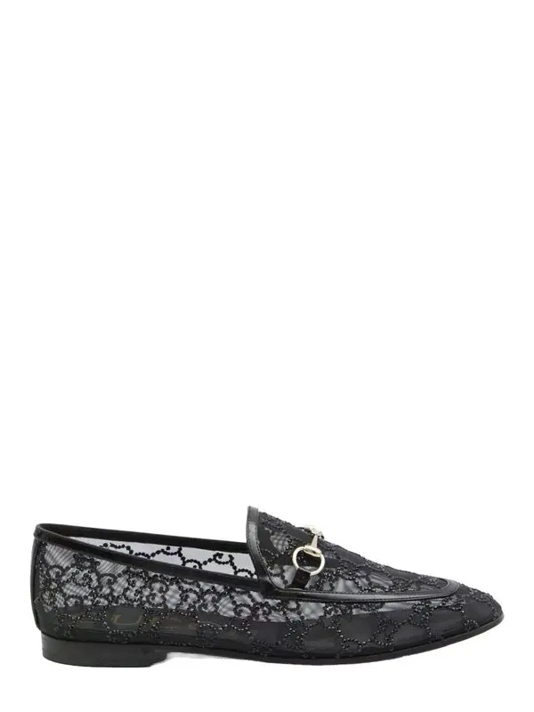 Gucci Jordaan Horsebit-detail Loafers - Black