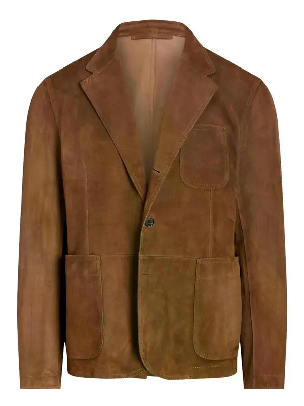 Ralph Lauren Purple Label Suede Single-breasted Blazer - Brown