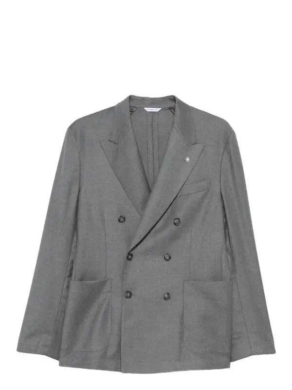 MANUEL RITZ Double-breasted Blazer - Grey