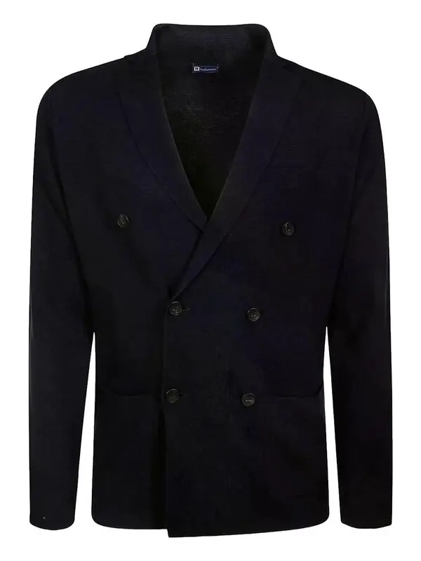 FILIPPO DE LAURENTIIS Double-breasted Patch-pocket Jacket - Blue