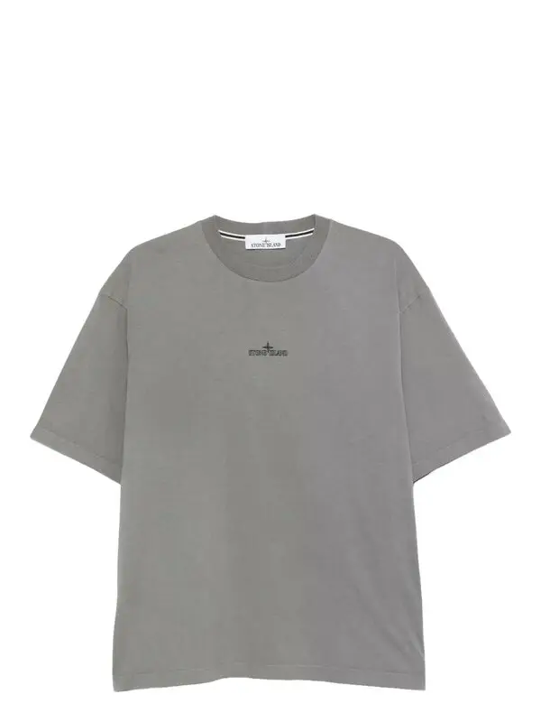 Stone Island Logo-embroidered T-shirt - Grey