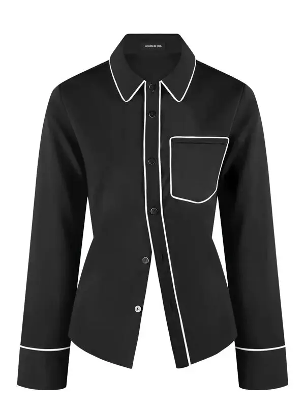 Manière De Voir Contrast-trim Shirt - Black