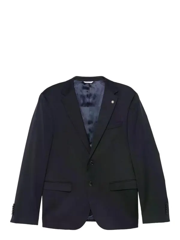 MANUEL RITZ Stretch-wool Single-breasted Suit - Blue