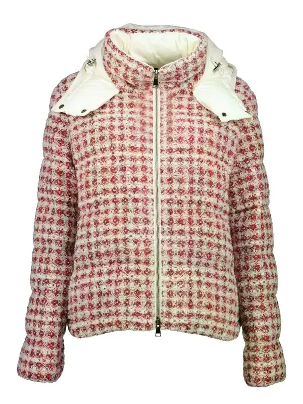 Moncler Tweed Puffer Jacket - Red