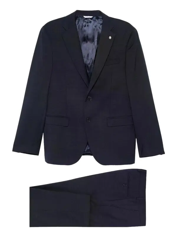 MANUEL RITZ Wool Single-breasted Suit - Blue