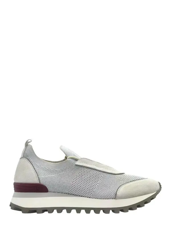 Eleventy Knitted Panelled Sneakers - Grey