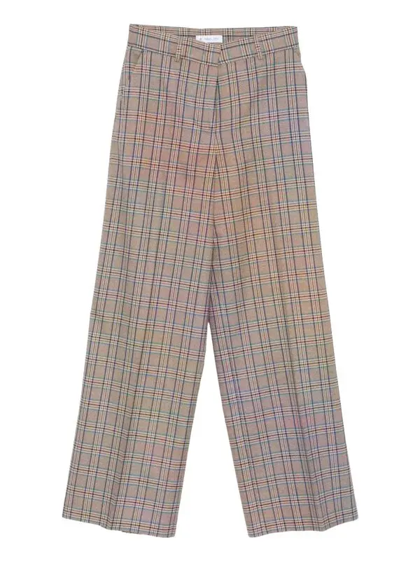 MANUEL RITZ Checked Straight Trousers - Brown