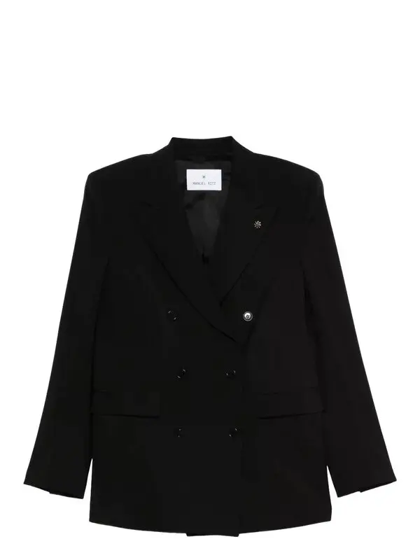 MANUEL RITZ Wool Double-breasted Blazer - Black