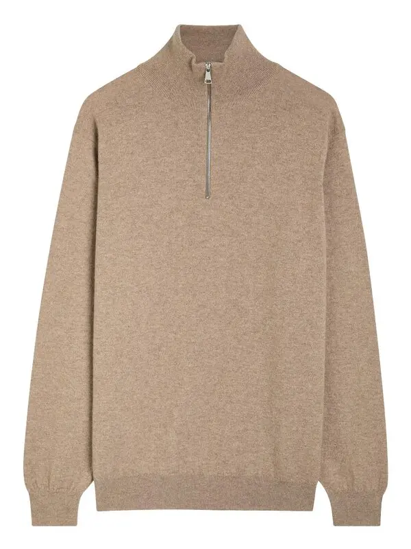 BEGG X CO Heriot Half-zip Cashmere Jumper - Brown