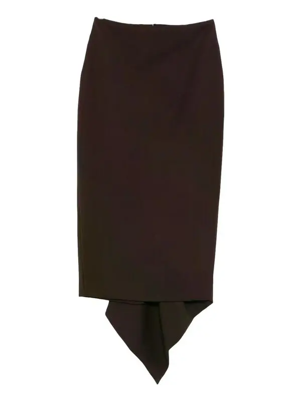 THELATEST Draped Asymmetric Skirt - Brown