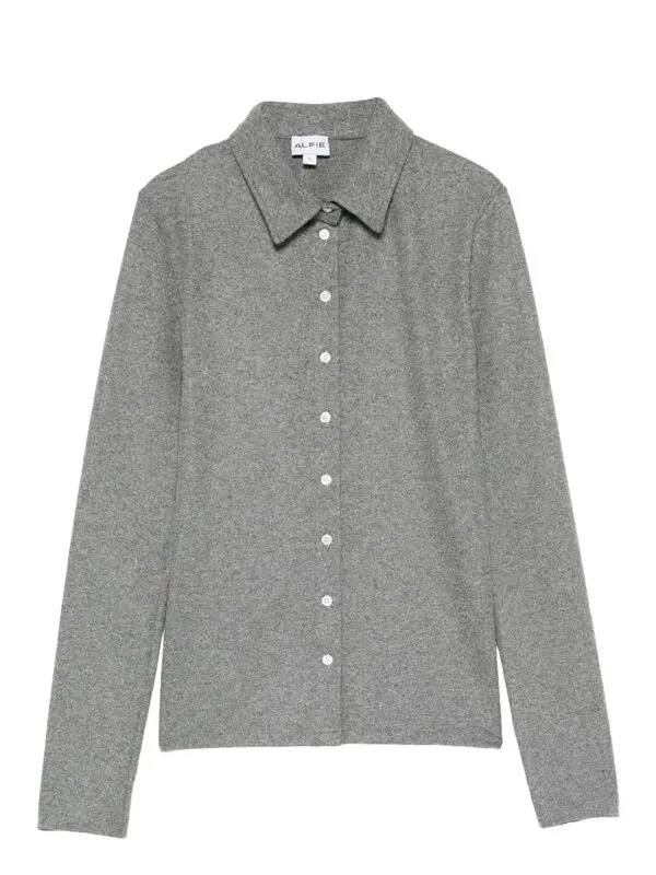 ALFIE Button-up Knit Shirt - Grey