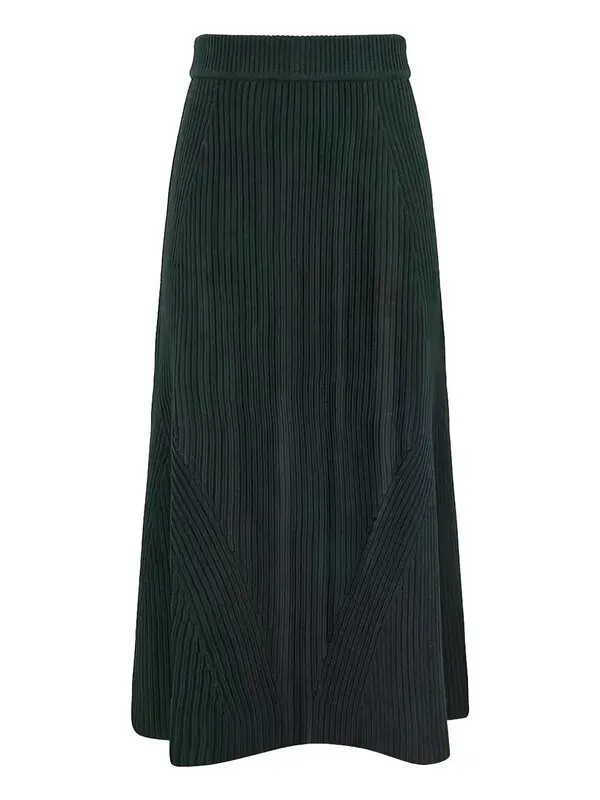 Zimmermann Hypnotic Ribbed Midi Skirt - Green