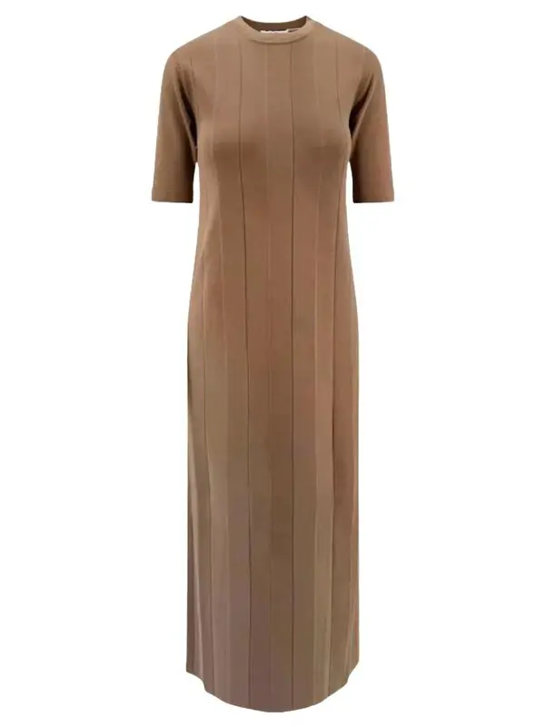 Max Mara Orafo Ribbed-knit Maxi Dress - Brown