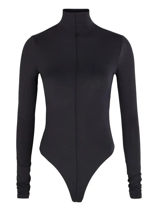 Wardrobe.NYC High-neck Stretch Bodysuit - Black