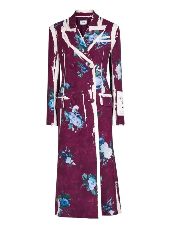 Erdem Floral-print Woven Coat - Red