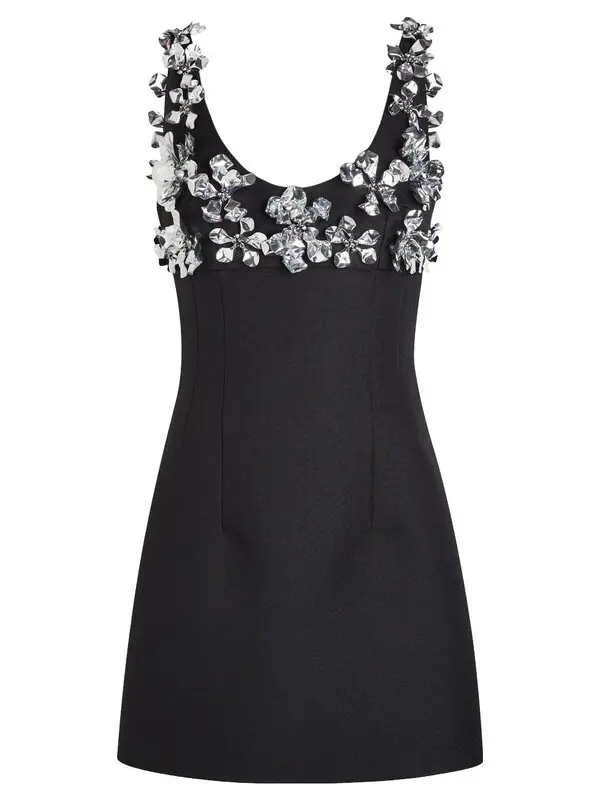 EMILIA WICKSTEAD Einna Embellished Crepe Mini Dress - Black