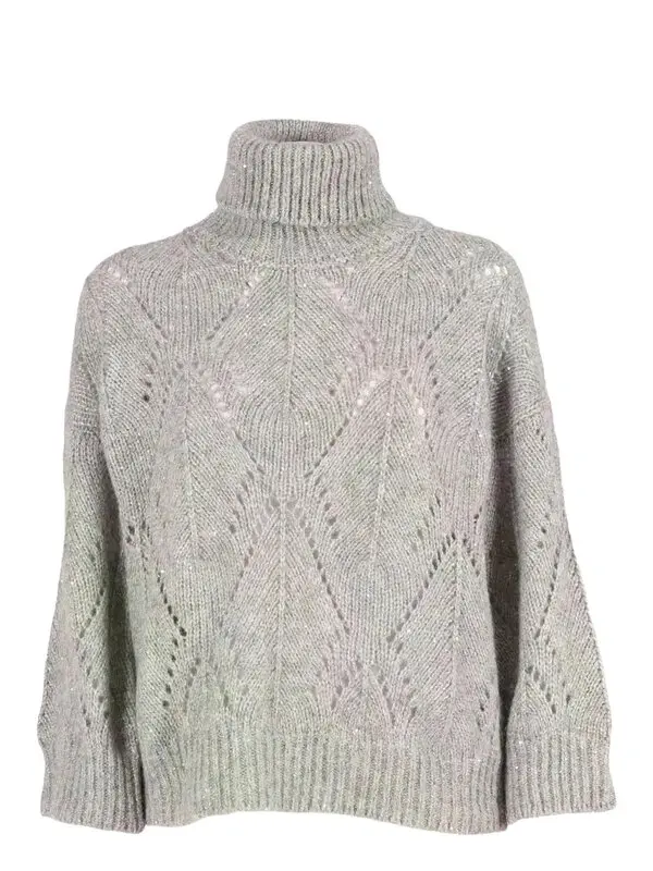 Peserico Pointelle-knit Jumper - Grey