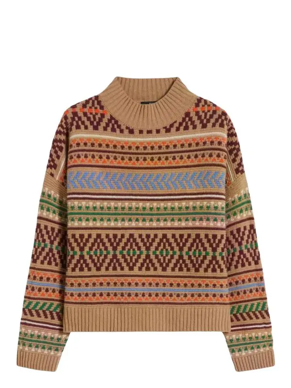 Max Mara Fairisle High-neck Sweater - Brown