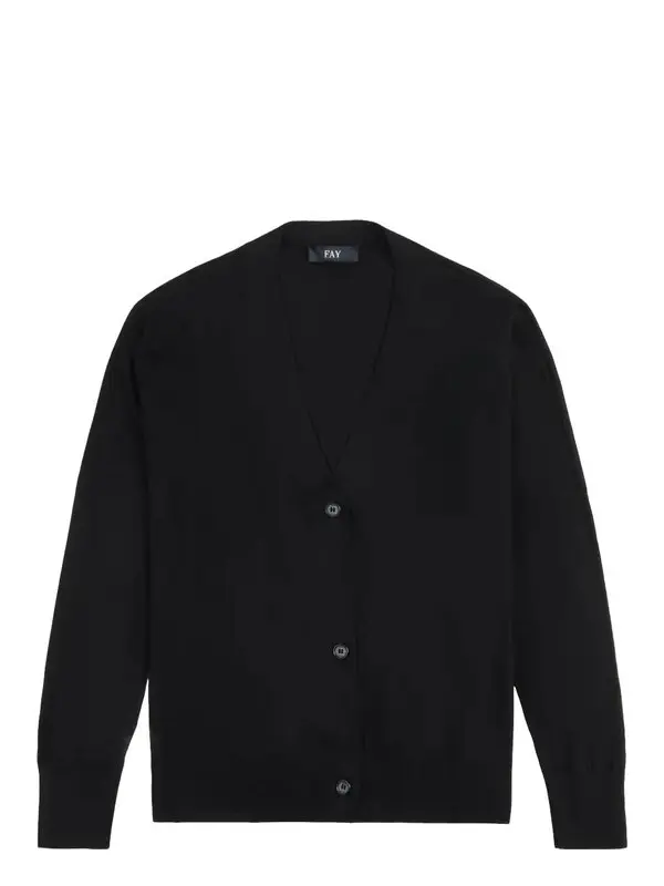 FAY V-neck Button-up Cardigan - Black