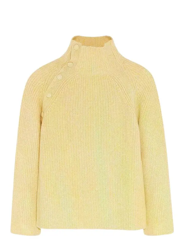 YVES SALOMON Buttoned Sweater - Yellow