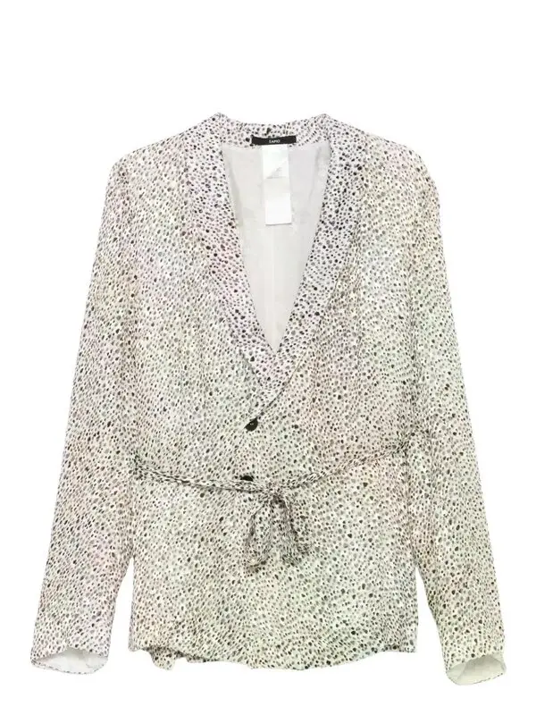 SAPIO Abstract-print Belted Jacket - Neutrals